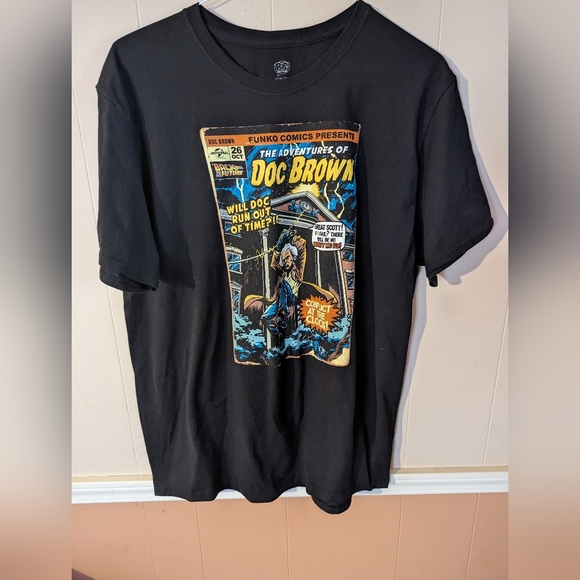 Funko | Shirts | Funko Pop Tees Back To The Future Doc Brown Comic ...